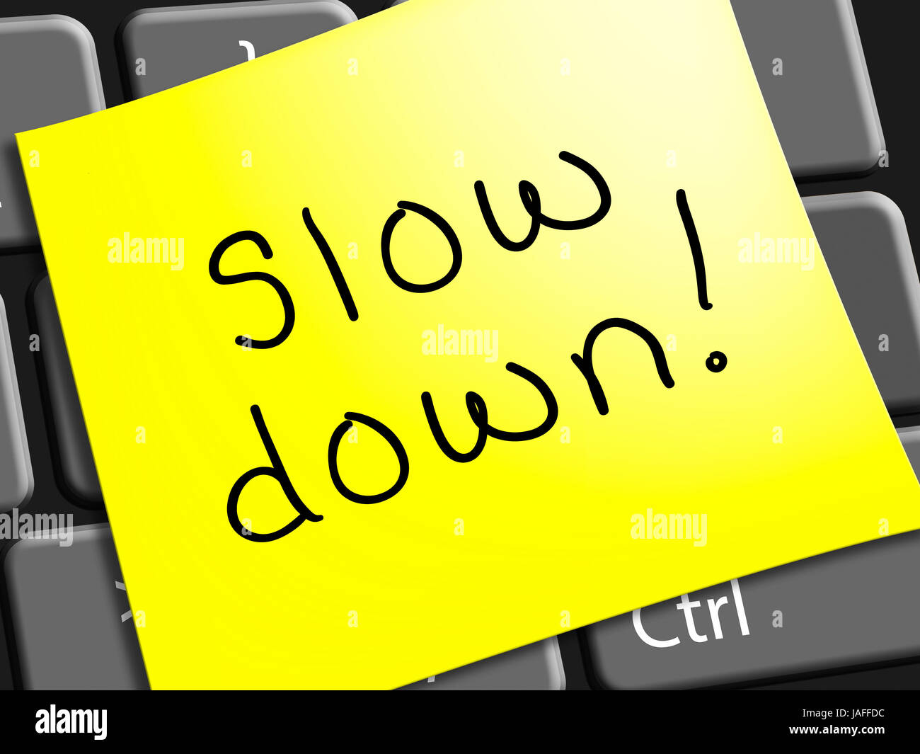 Slow Down Note Representing Going Slower 3d Illustration Stock Photo ...