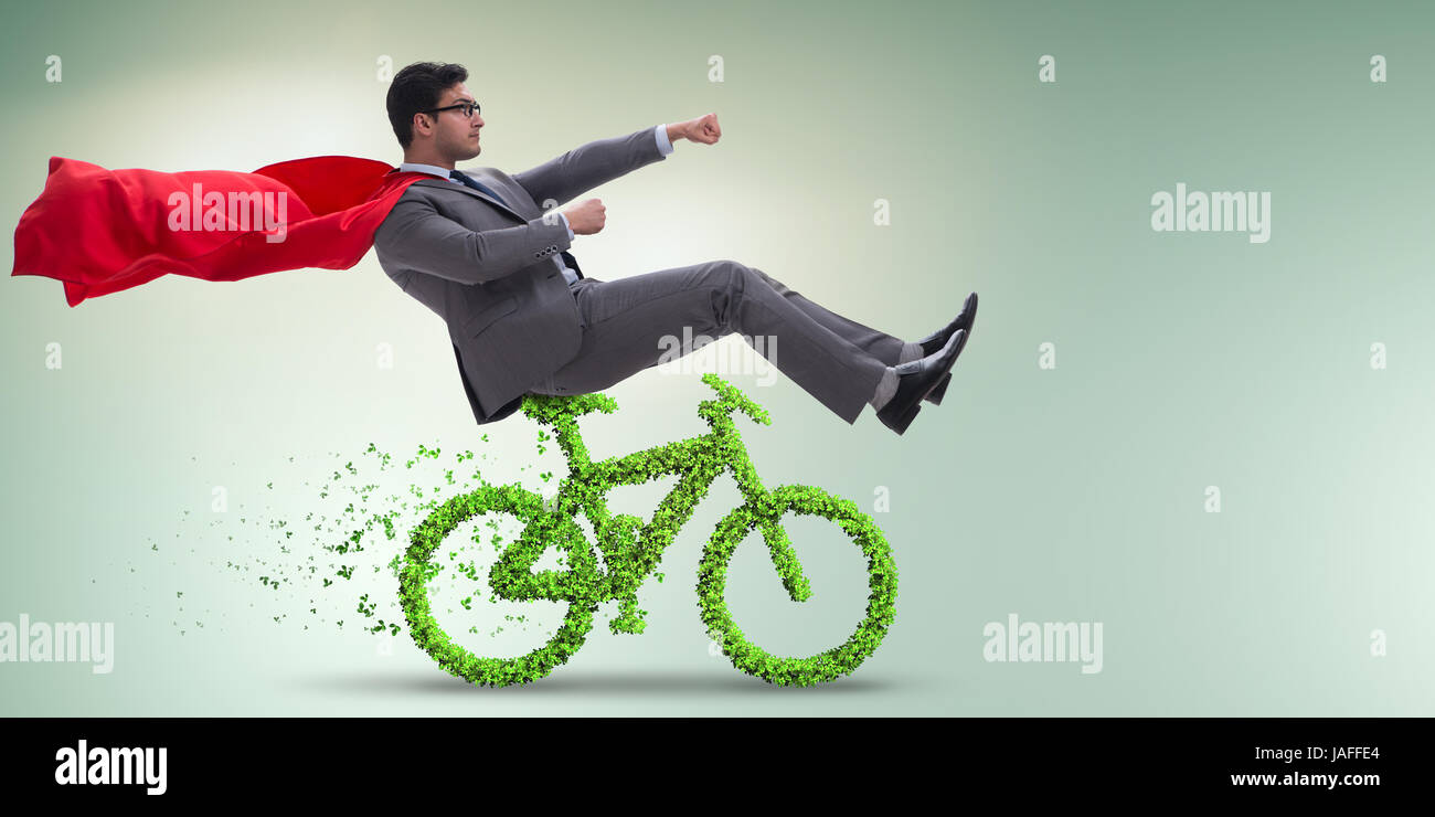 Green bycycle in environmentally friendly transportation concept Stock ...