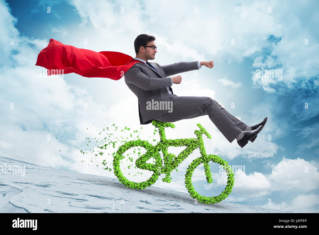 Green bycycle in environmentally friendly transportation concept Stock ...