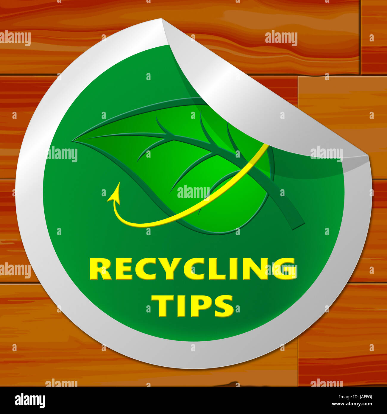 Recycling Tips Sticker Showing Recycle Advice 3d Illustration Stock ...