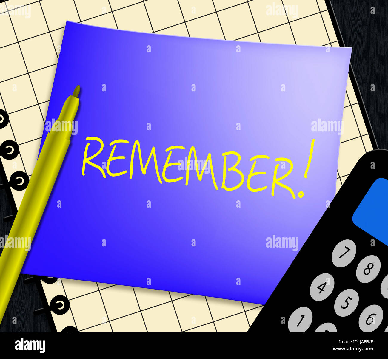 Remember Note Displays Don't Forget It 3d Illustration Stock Photo - Alamy