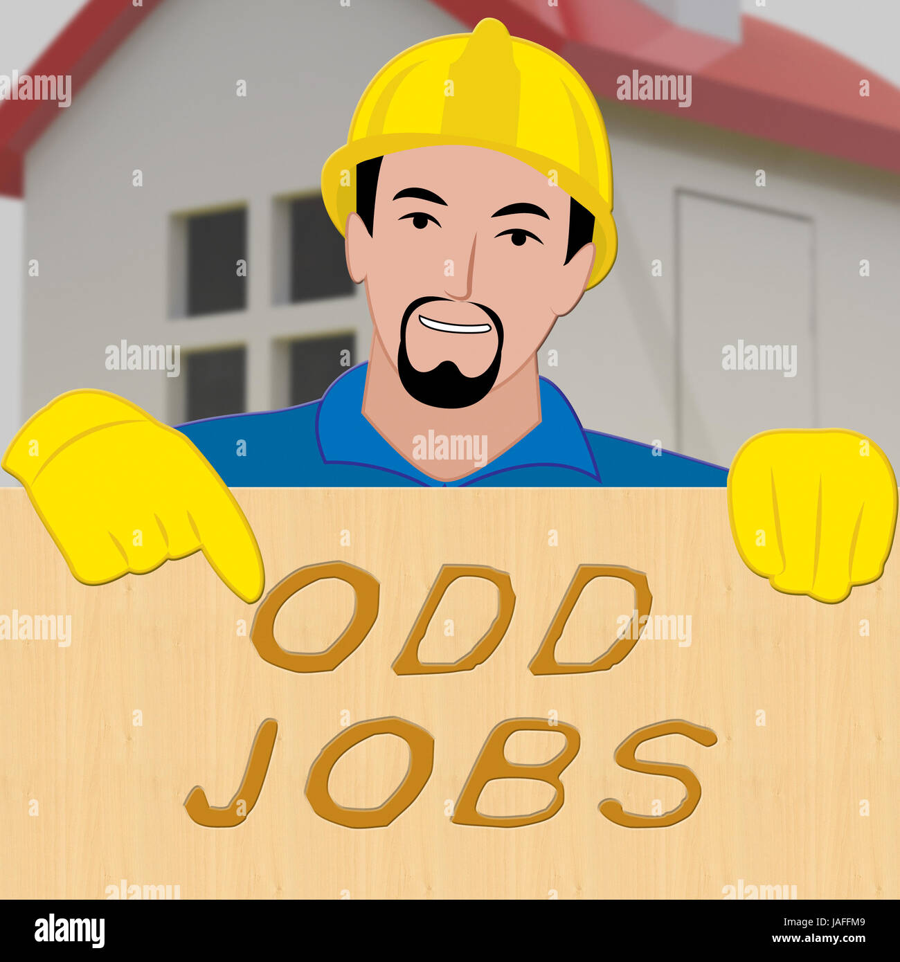 Odd Jobs Sign Shows House Repair 3d Illustration Stock Photo - Alamy