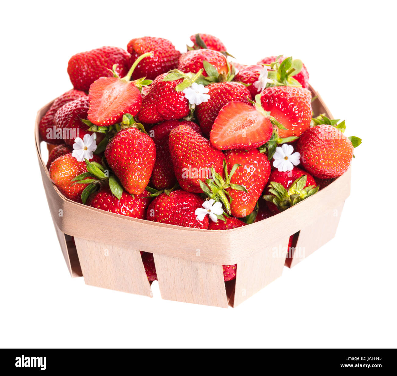 Ripe strawberry in a basket on white isolated background Stock Photo ...