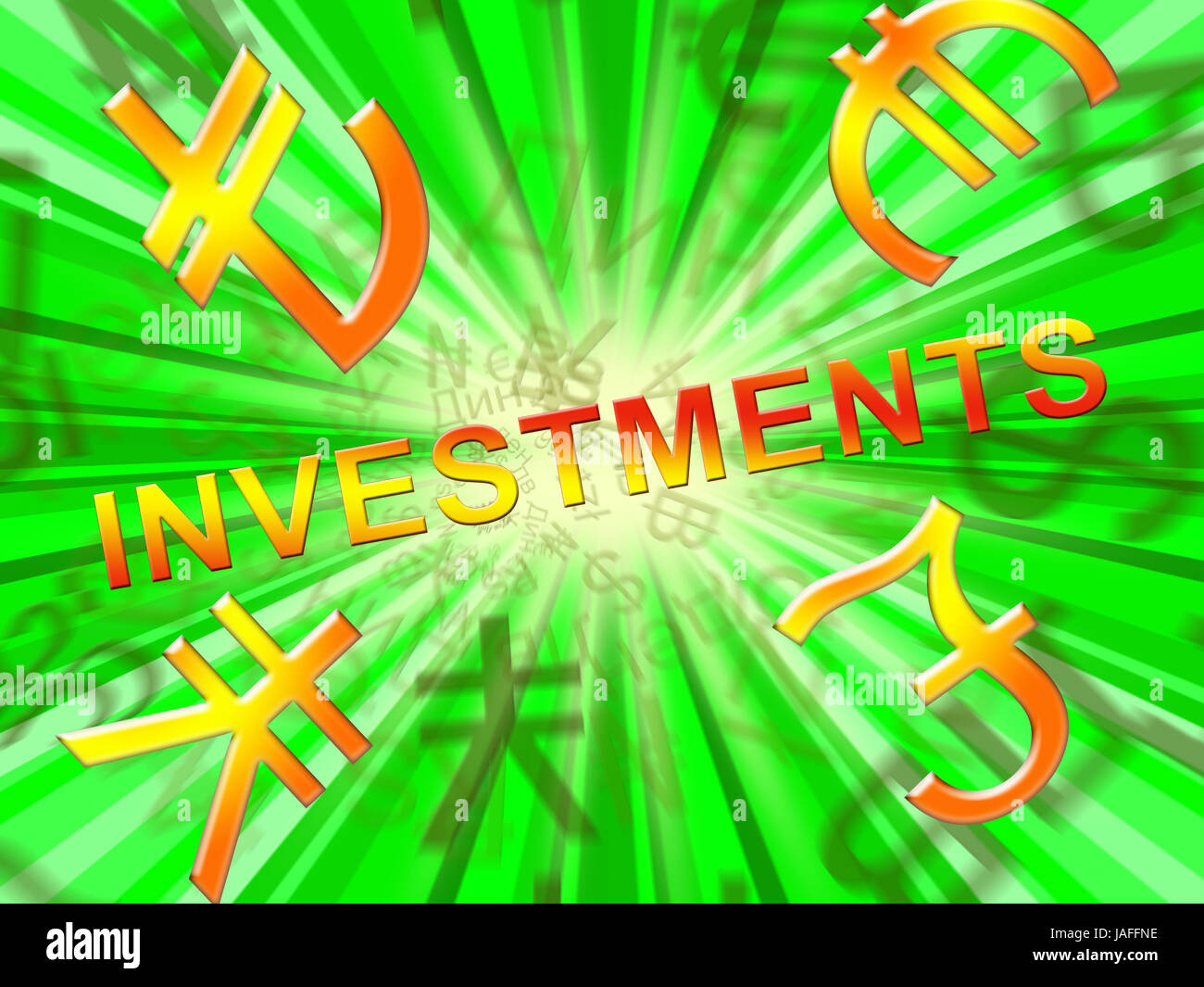 Investment Symbols Showing Trade Investing 3d Illustration Stock Photo ...