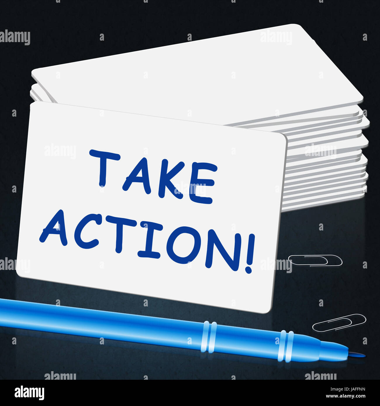 Take Action Card Meaning Doing 3d Illustration Stock Photo - Alamy