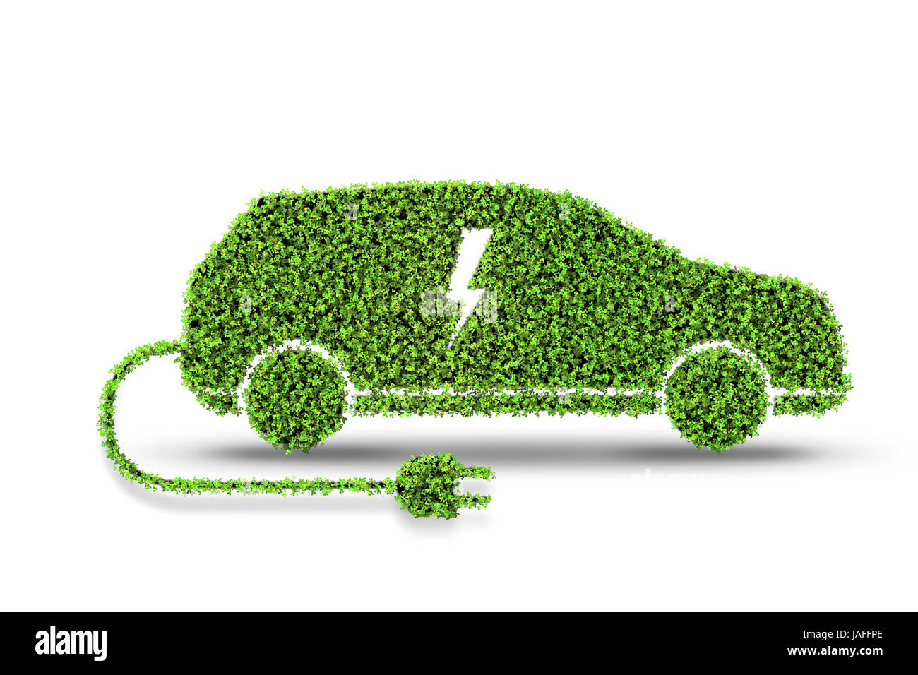 Electric green car isolated on the white background 3D rendering Stock ...