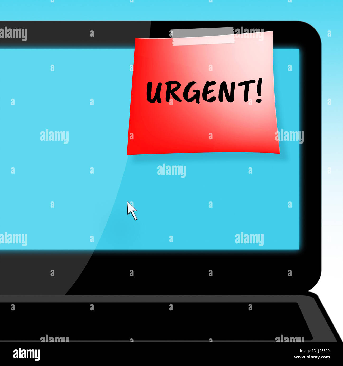 Urgent Message On Laptop Shows Urgent Priority 3d Illustration Stock ...