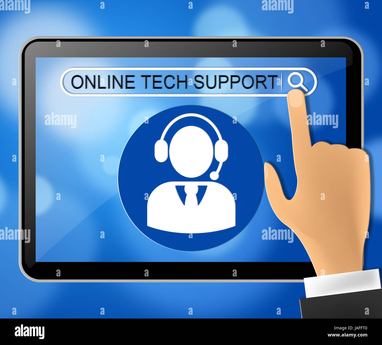 Online Tech Support Tablet Represents Help 3d Illustration Stock Photo ...