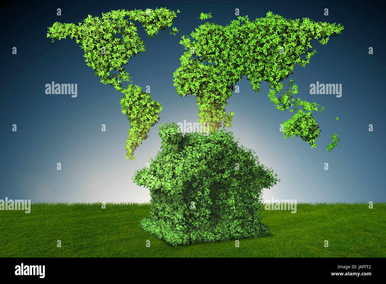 Green energy house concept - 3d rendering Stock Photo - Alamy