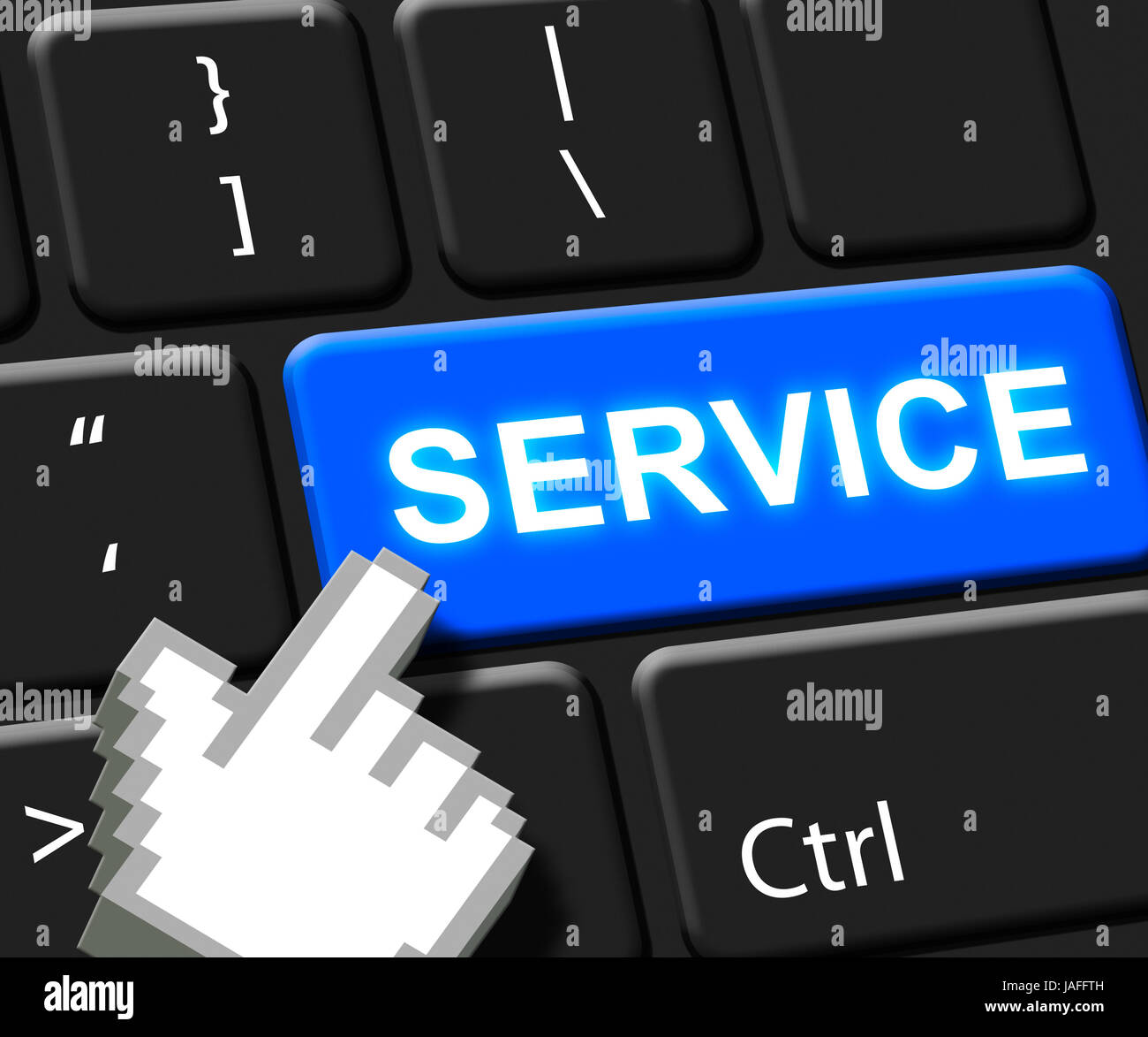 Service Key Means Help Support 3d Illustration Stock Photo - Alamy
