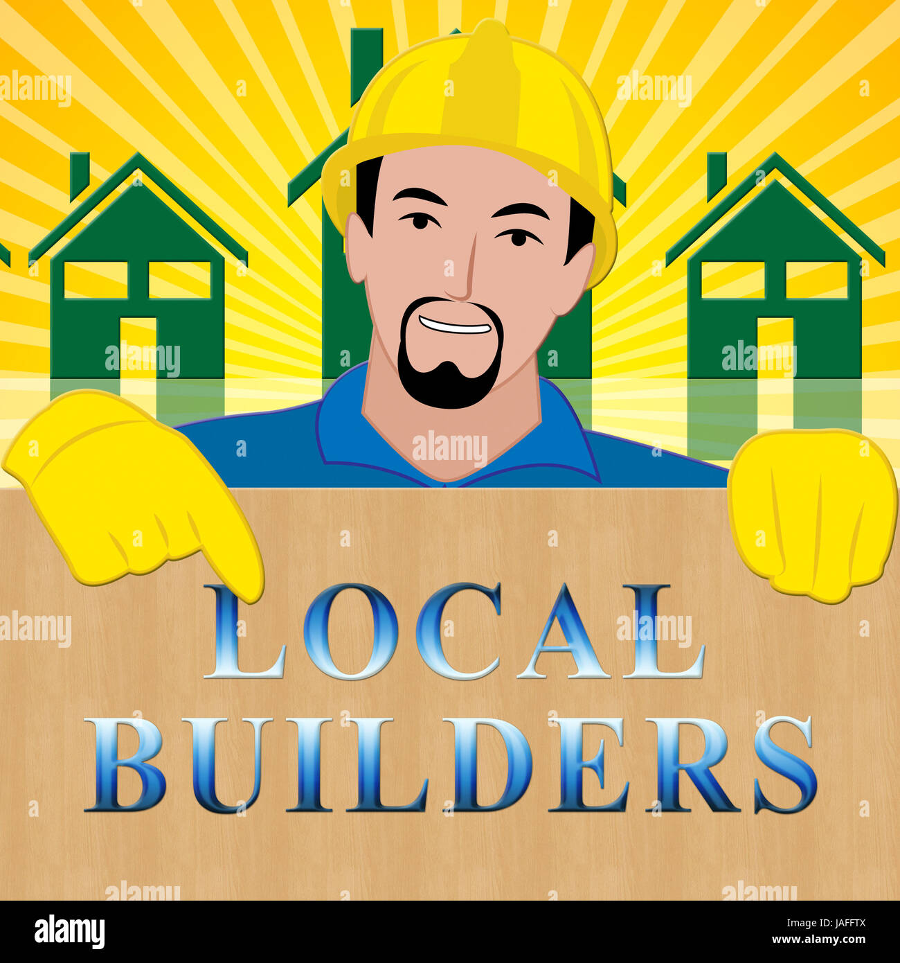 Local Builders Shows Neighborhood Contractor 3d Illustration Stock ...