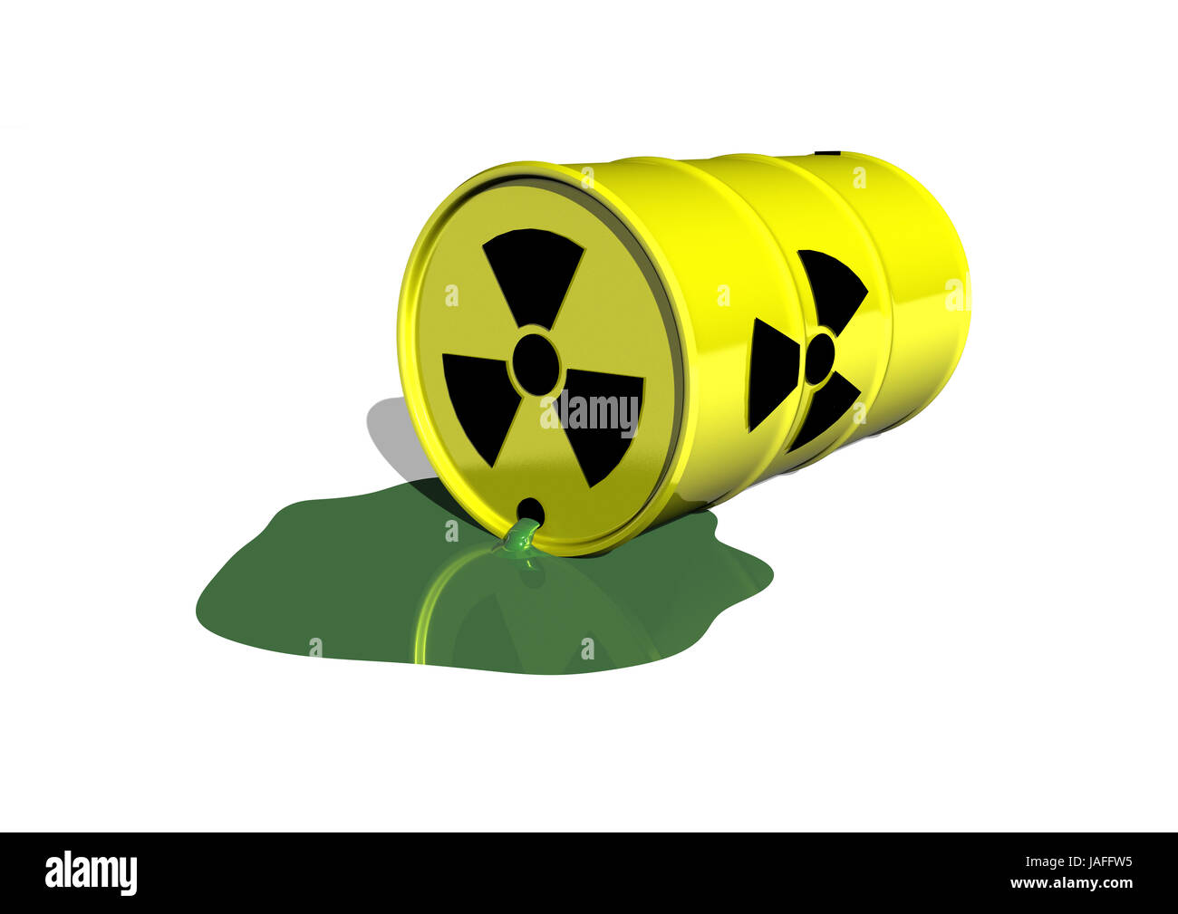 yellow barrel with radiation sign Stock Photo - Alamy
