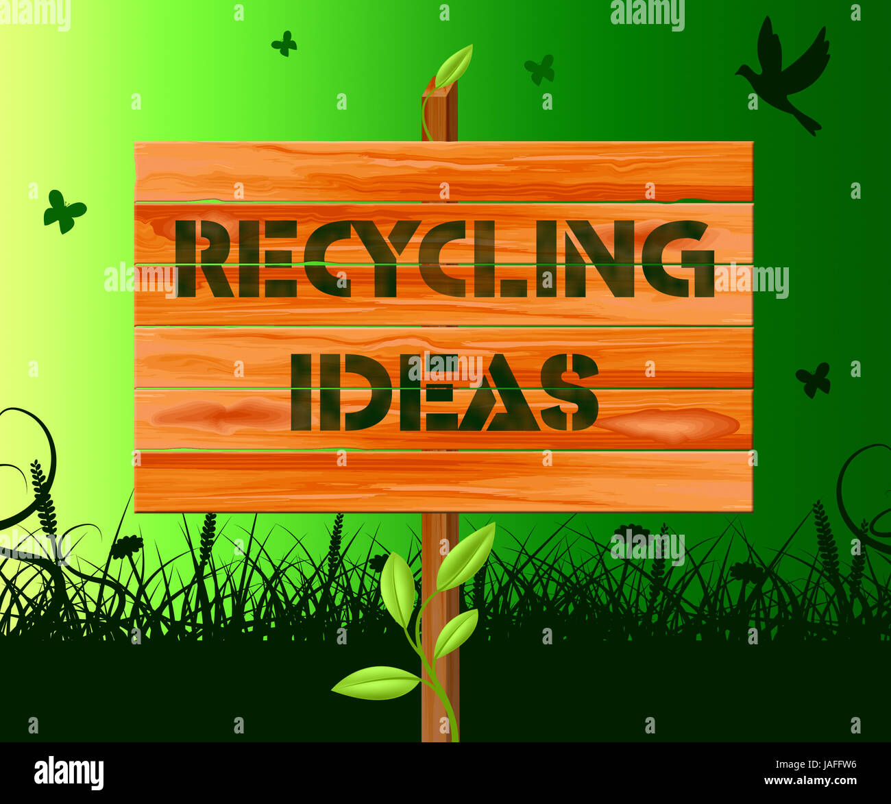 Recycling Ideas Signs Shows Eco Plans 3d Illustration Stock Photo - Alamy