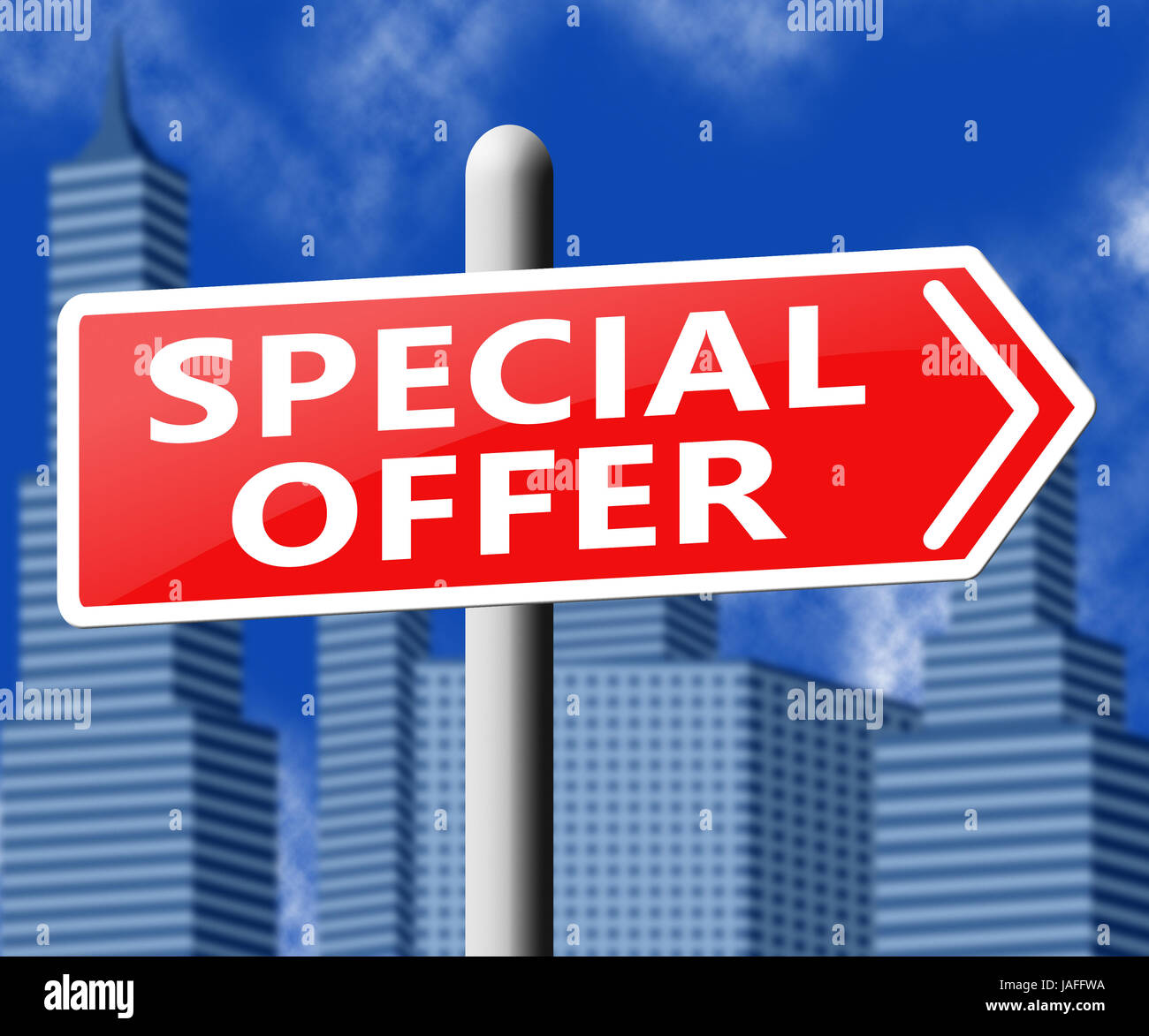Special Offer Sign Representing Big Reductions 3d Illustration Stock ...
