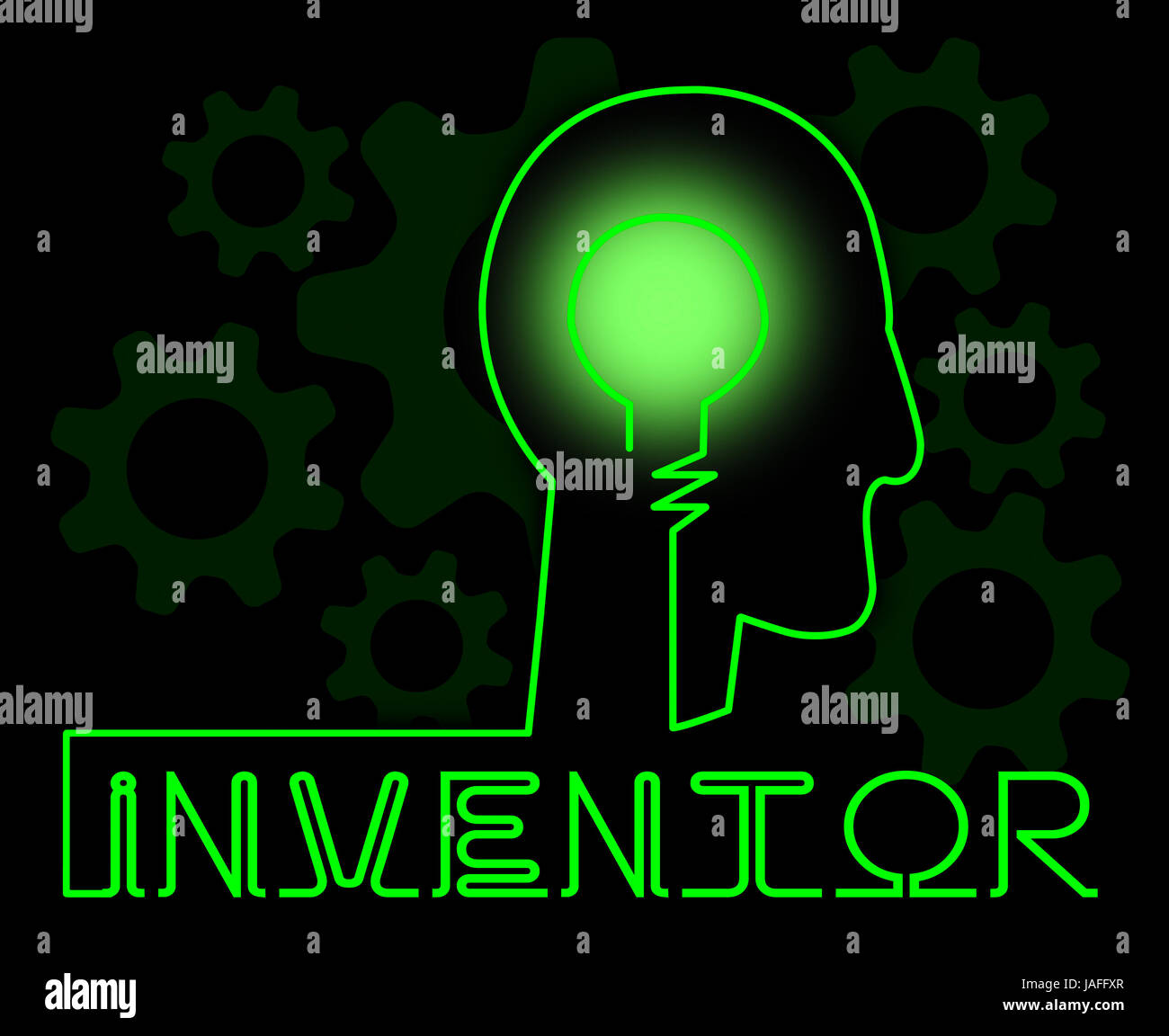 Inventor Brain Meaning Innovating Invents And Innovating Stock Photo ...