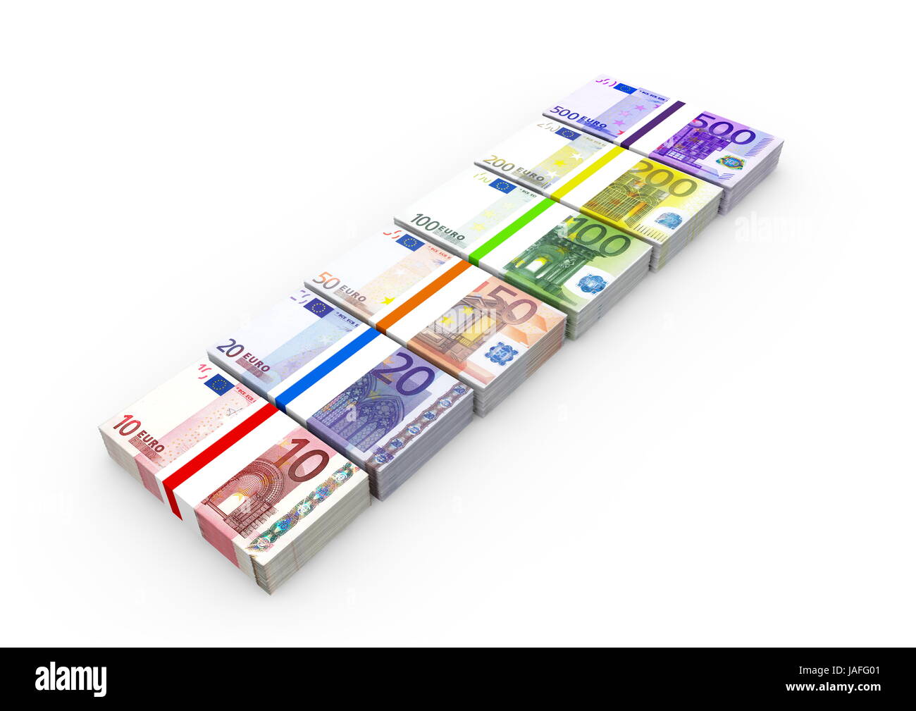 euro notes with different value Stock Photo - Alamy