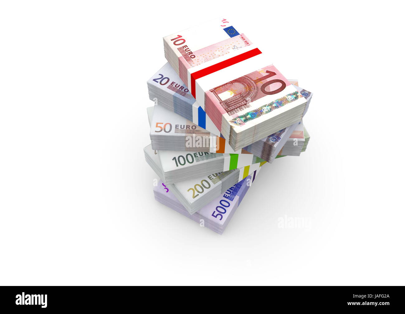 a stack of euro notes with different value Stock Photo - Alamy