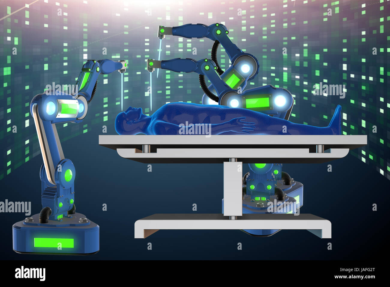 Surgery performed by robotic arm 3d rendering Stock Photo - Alamy