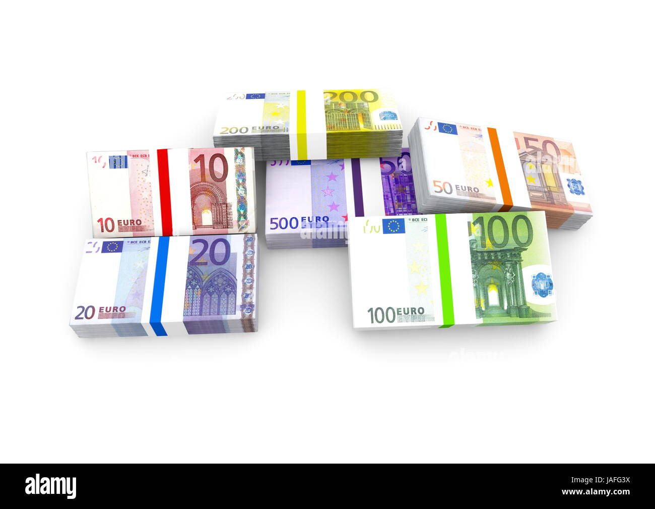 euro notes with different value Stock Photo - Alamy