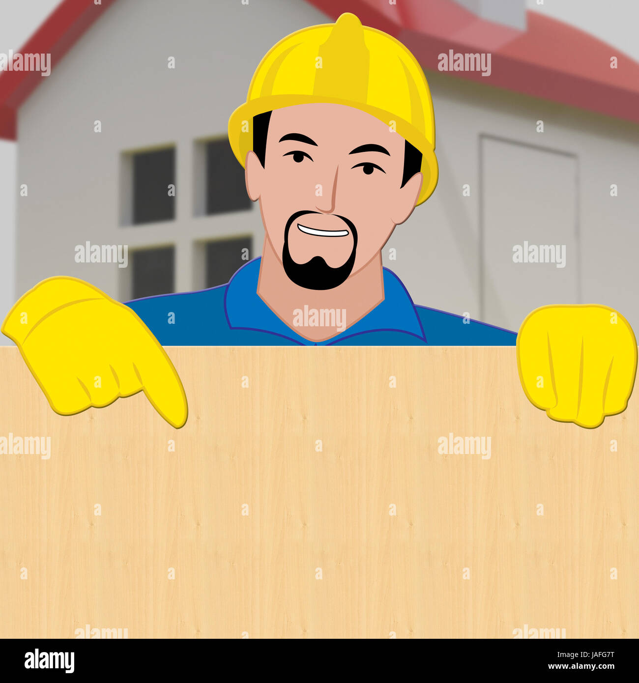 Builders Blank Sign Indicates Construction 3d Illustration Stock Photo ...