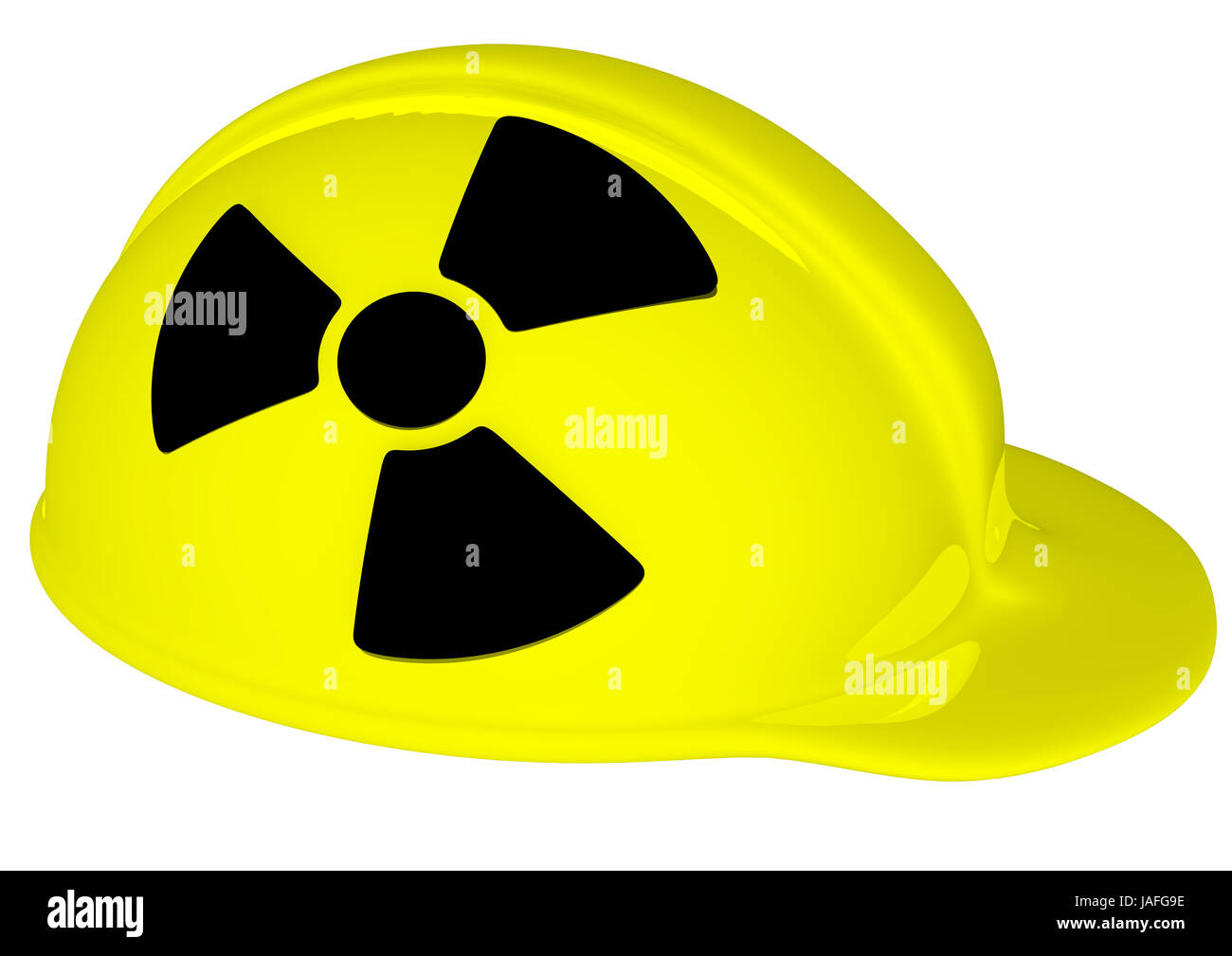 yellow helmet with radiation sign Stock Photo - Alamy