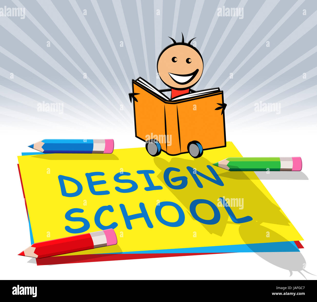 Design School Paper Displays Artwork Studying 3d Illustration Stock ...