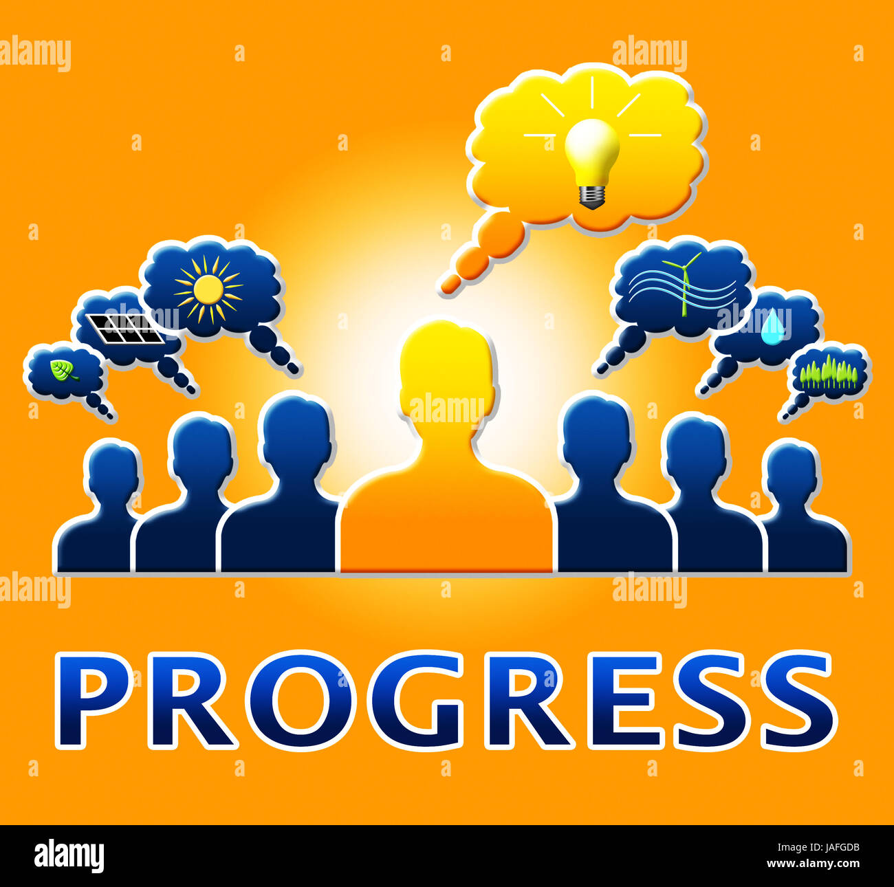 Progress People Symbols Shows Betterment Headway 3d Illustration Stock ...