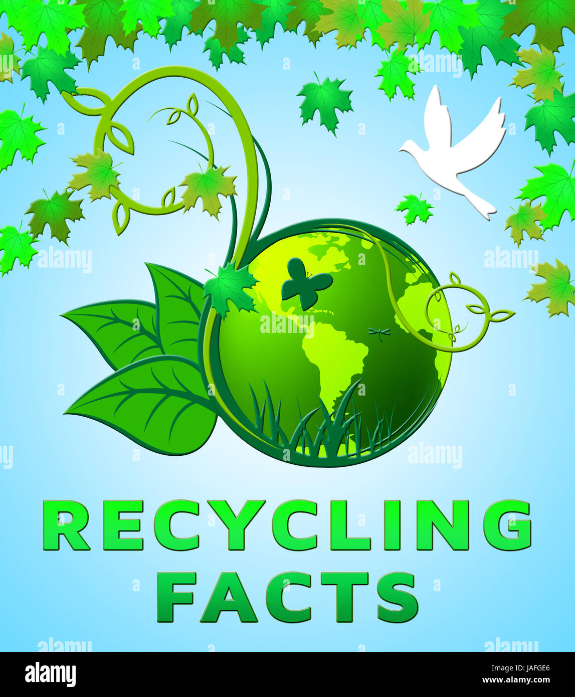 Recycling Facts Showing Recycle Info 3d Illustration Stock Photo - Alamy