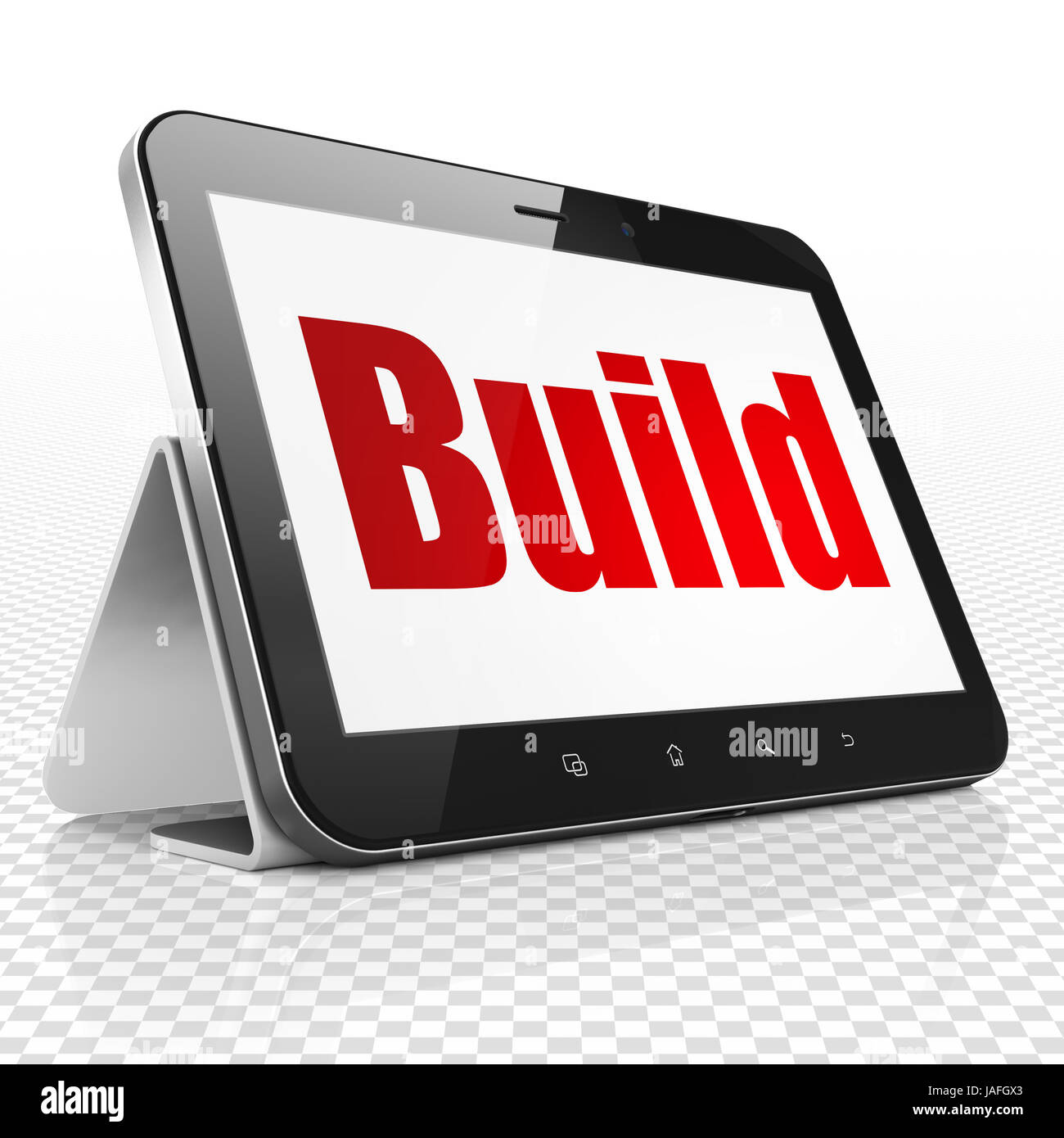 Constructing concept tablet computer hi-res stock photography and ...