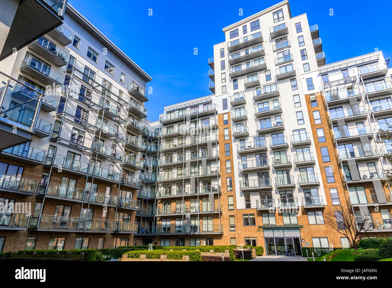 Modern flats at caspian wharf in London Stock Photo - Alamy