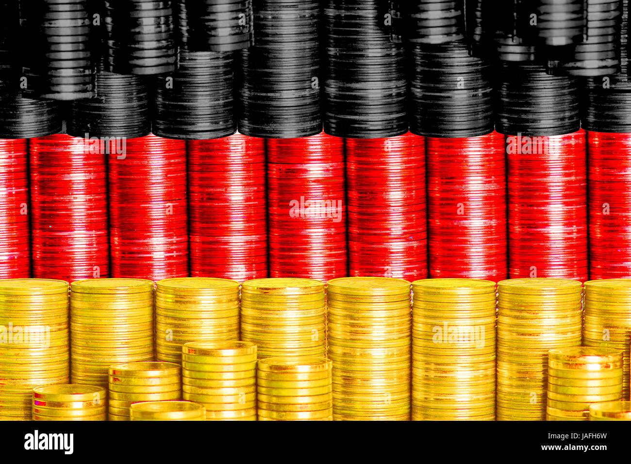 german money flag constructed from stack of coins Stock Photo - Alamy