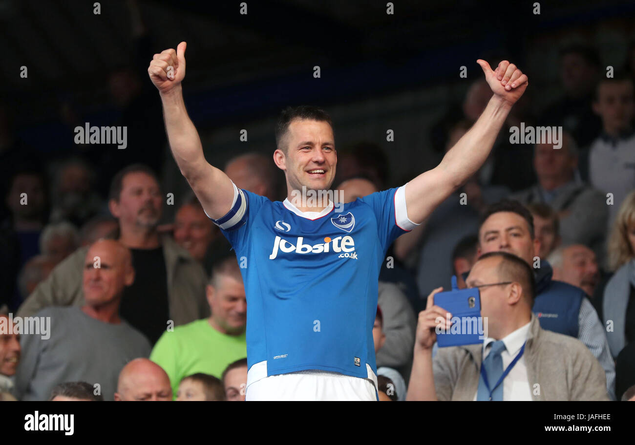 Portsmouth's Michael Doyle celebrates after the final whistle Stock ...