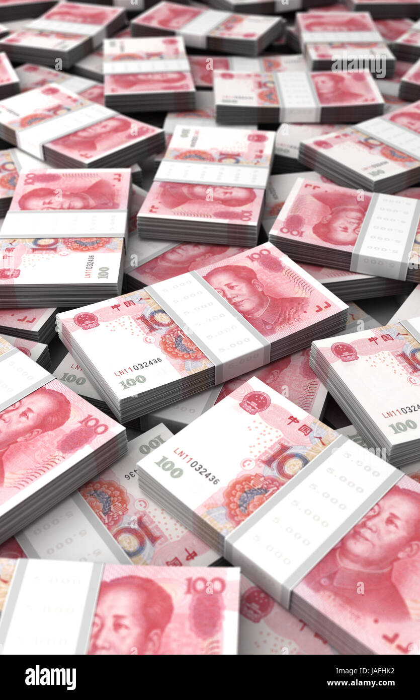 Stack of Yuan Stock Photo - Alamy