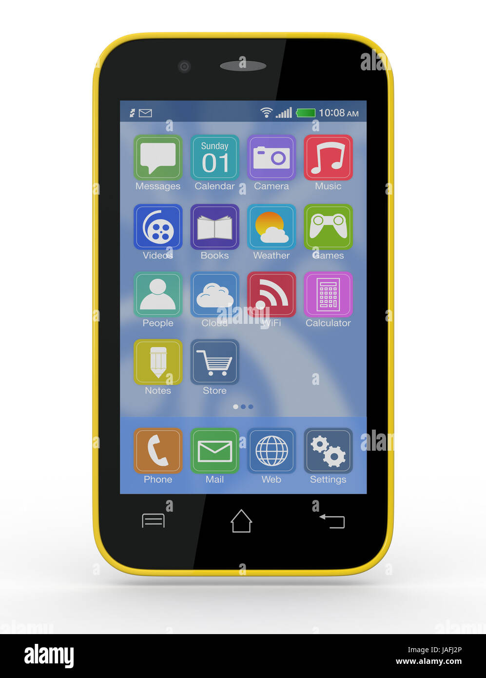 front view of a modern smartphone (3d render Stock Photo - Alamy