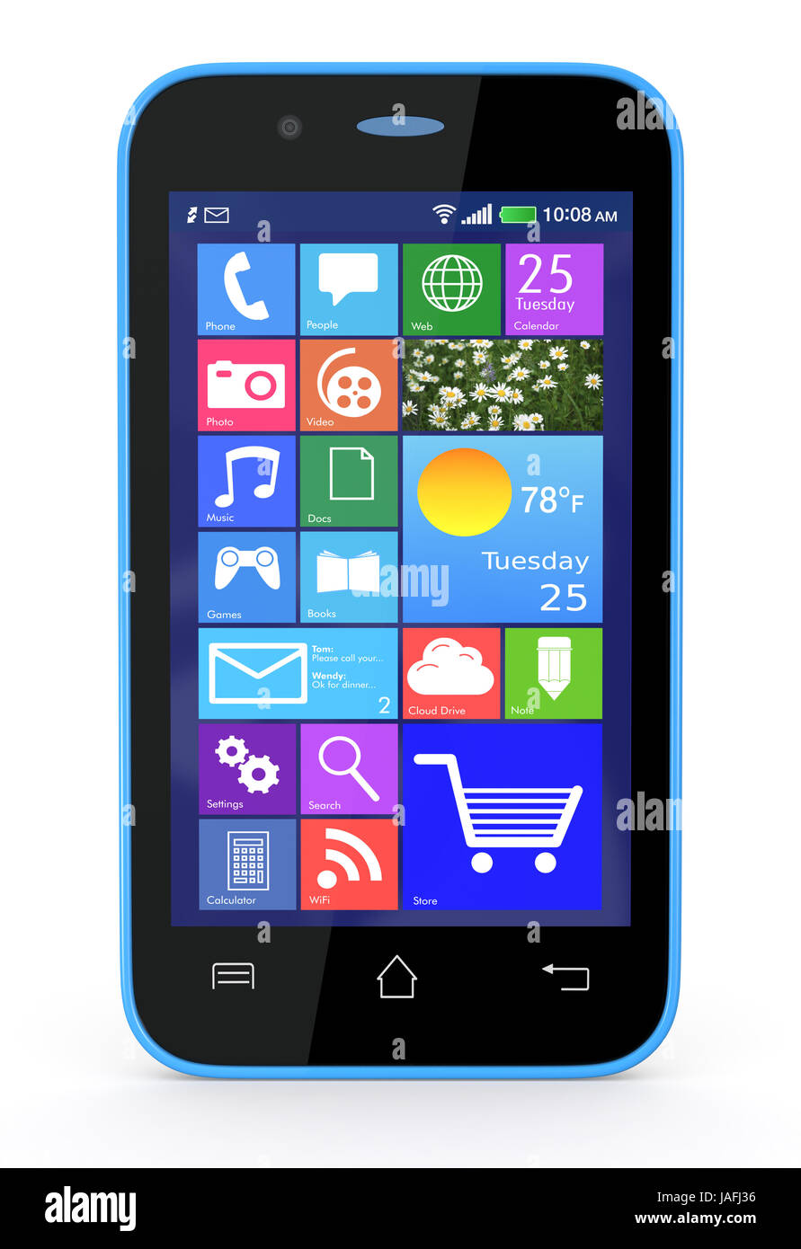 front view of a modern smartphone (3d render Stock Photo - Alamy