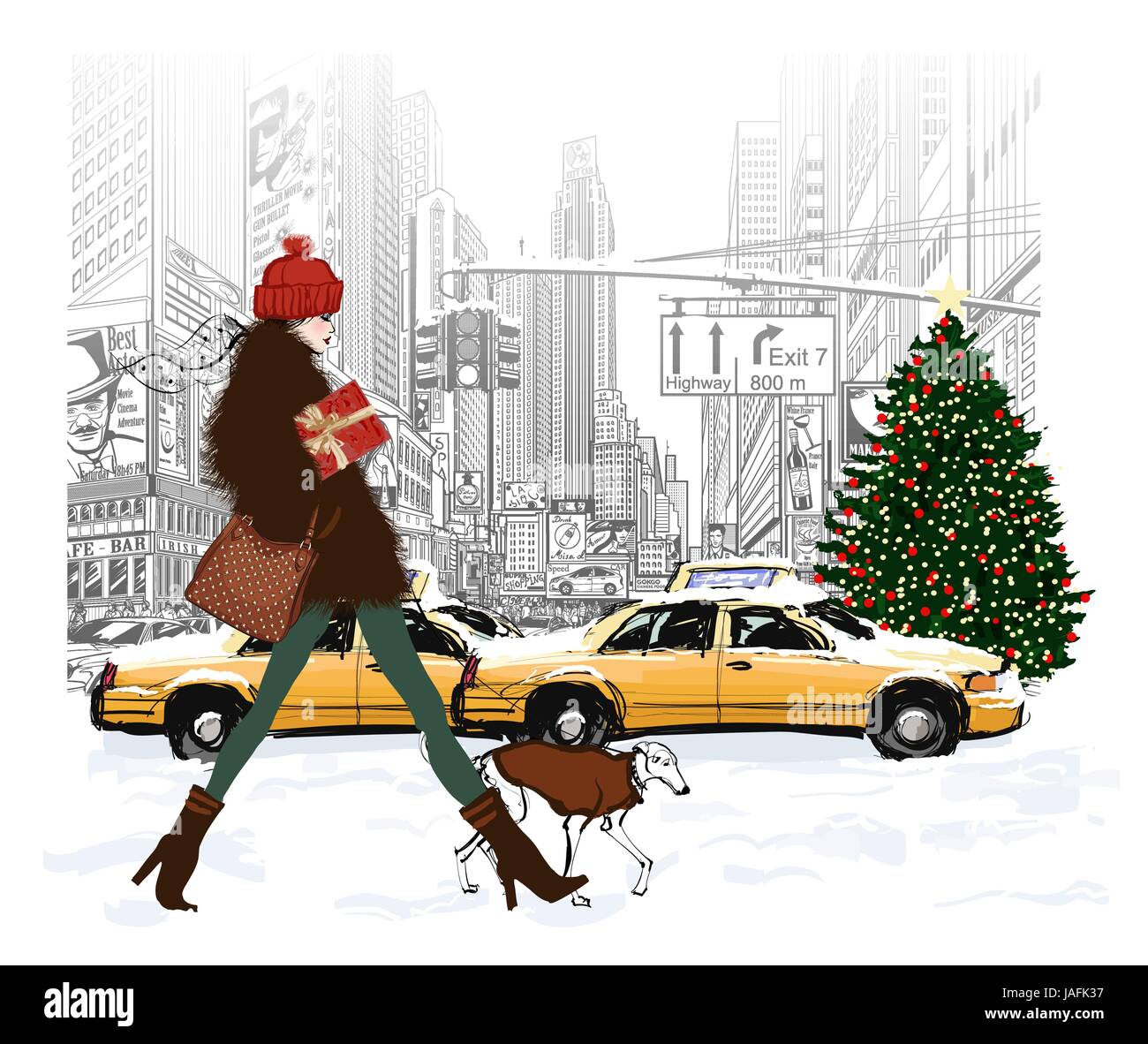 Shopping in new york Stock Vector Images - Alamy