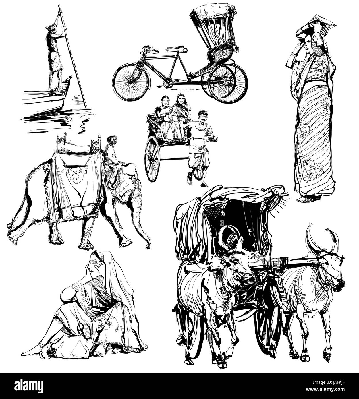 India, drawing collection - vector illustration Stock Vector Image ...