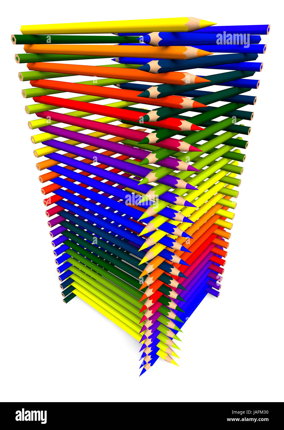 crayons build a tower Stock Photo - Alamy