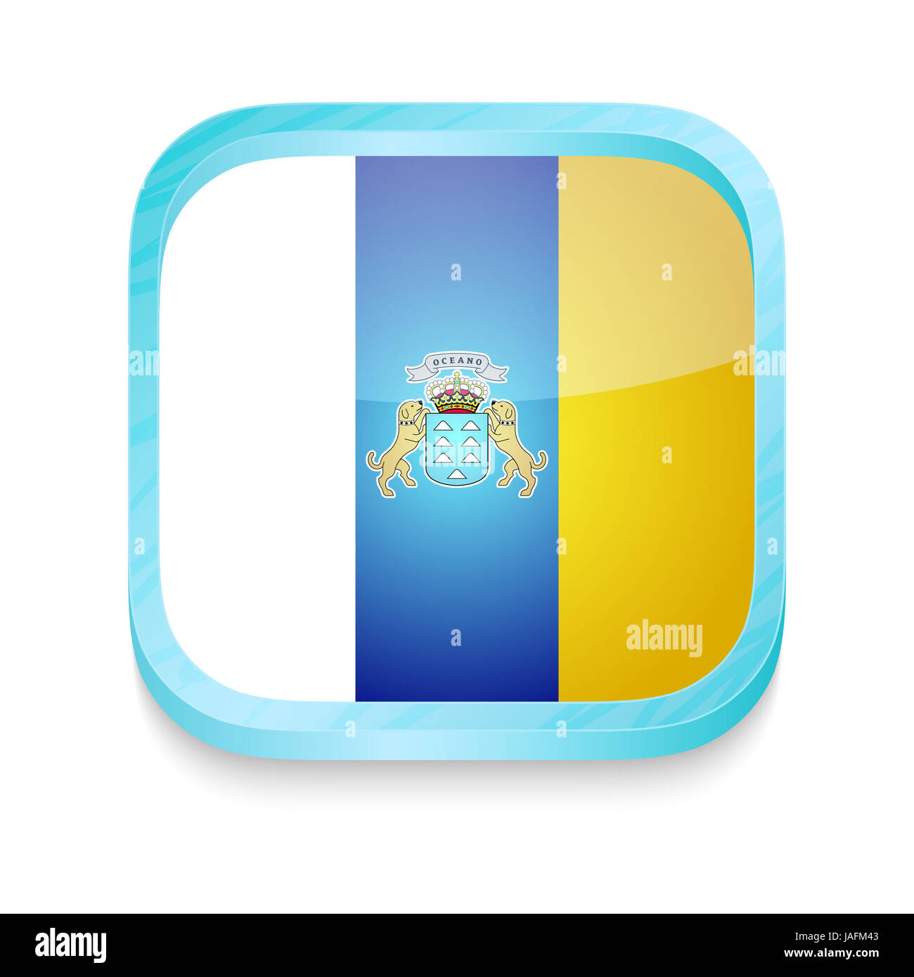 Smart phone button with Canary Islands flag Stock Photo - Alamy