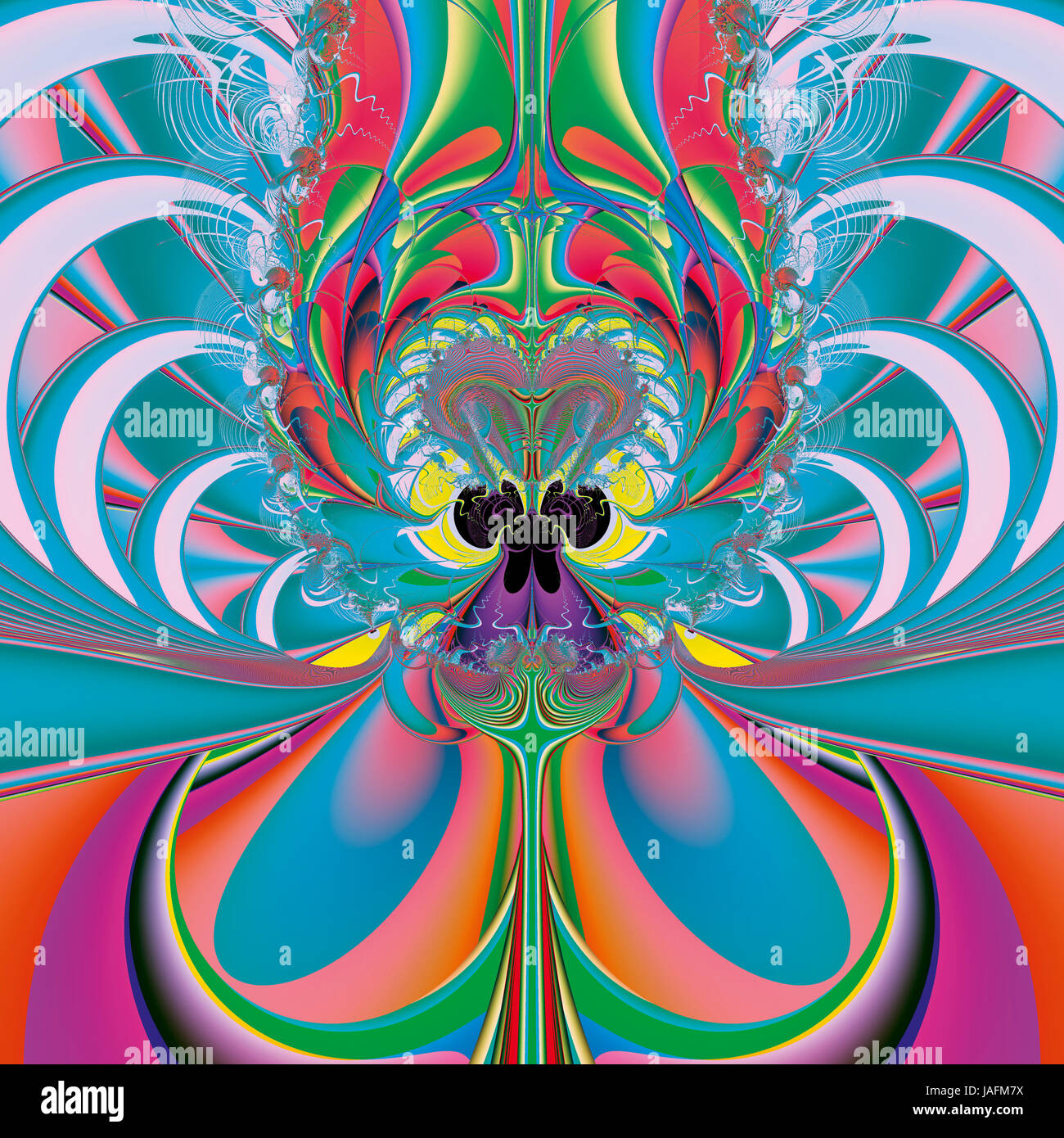 Bright and funky original fractal design, abstract psychedelic art ...