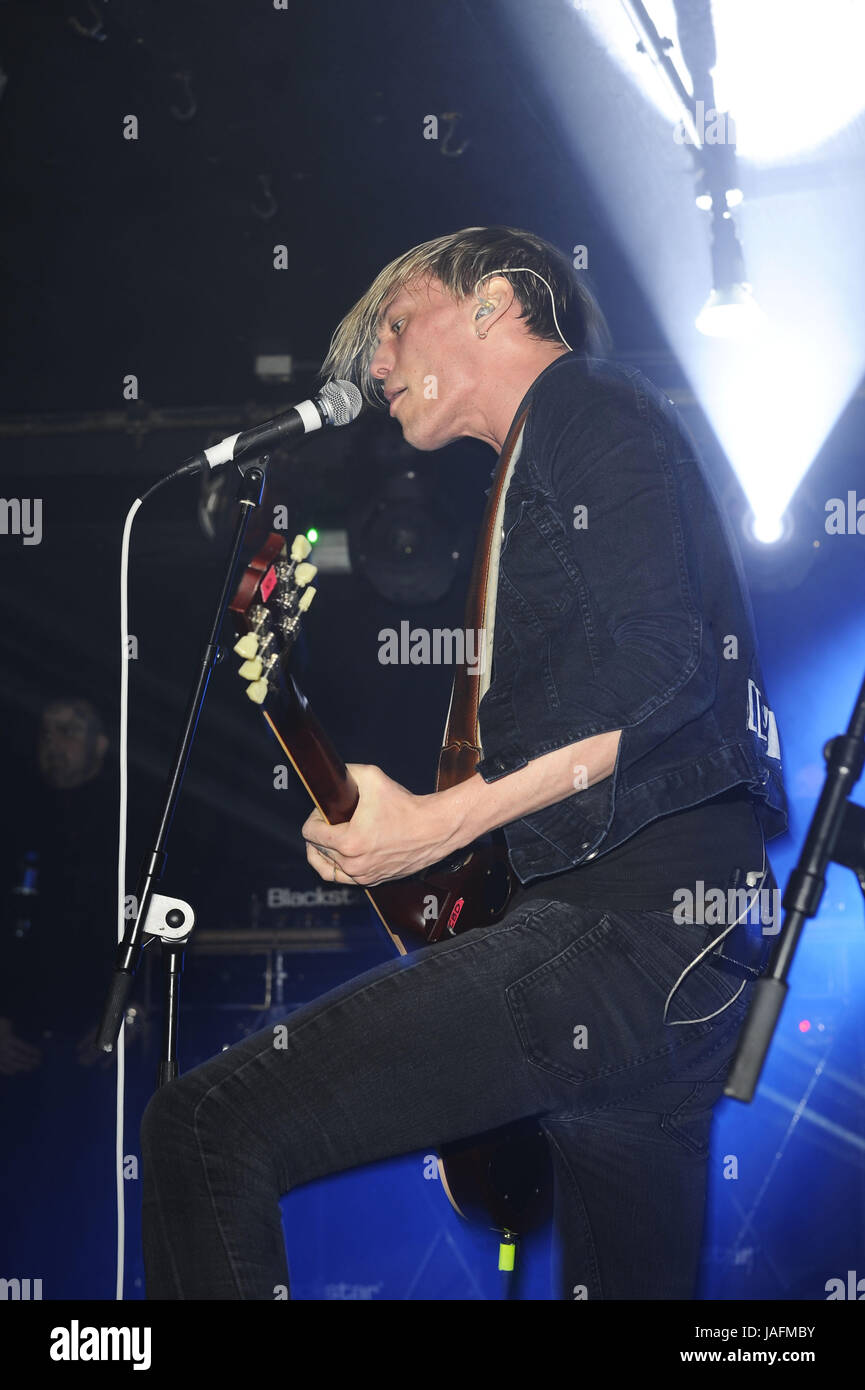 Jamie Campbell Bower, singer and guitarist with Counterfeit as the band ...