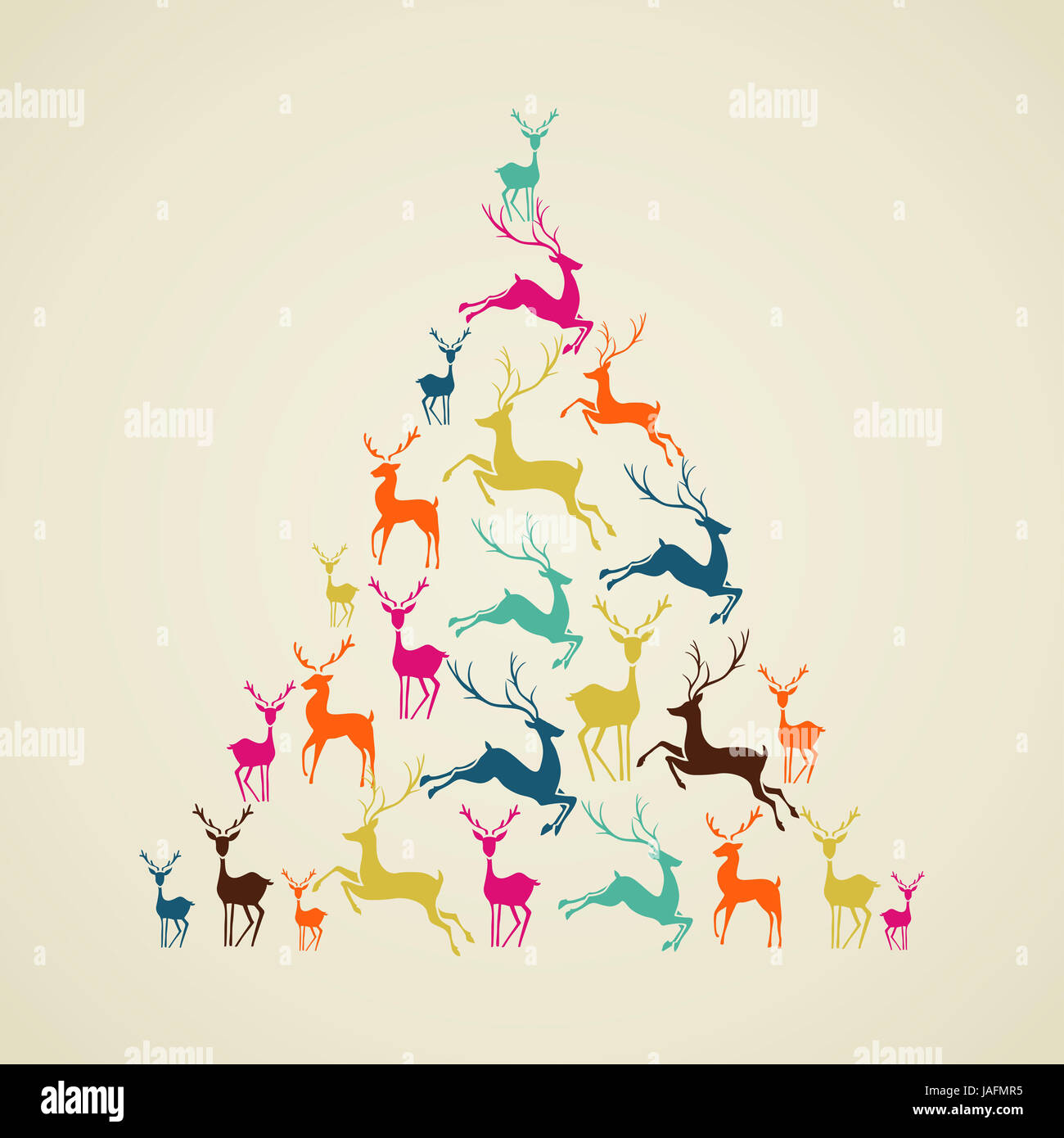 Christmas decorations elements reindeer holiday pinetree shape ...