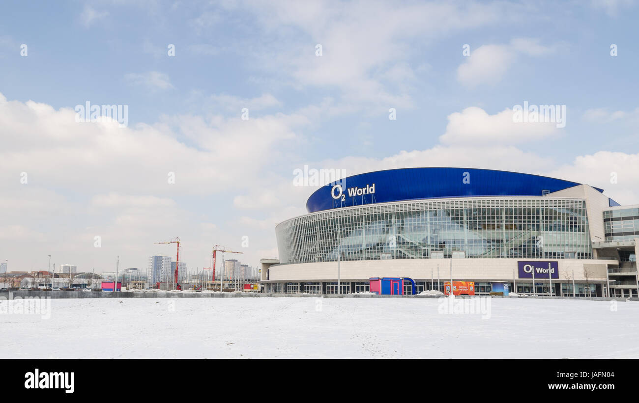 BERLIN - MARCH 14: O2 World - is a multi-use indoor arena with a ...
