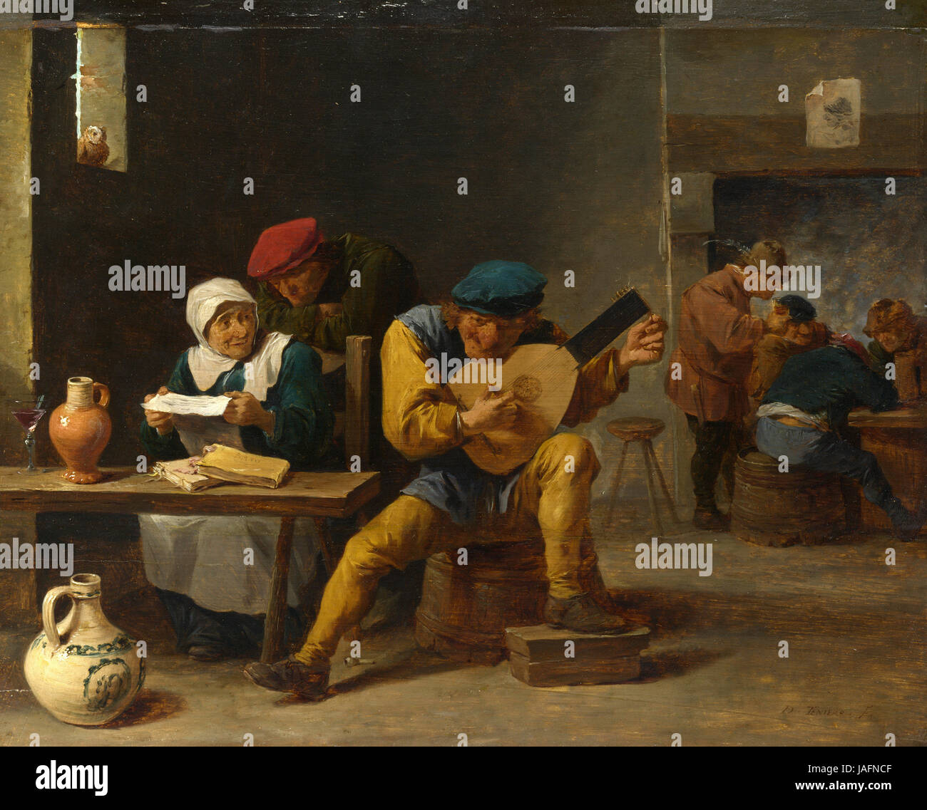 David Teniers the Younger - Peasants making Music in an Inn Stock Photo ...
