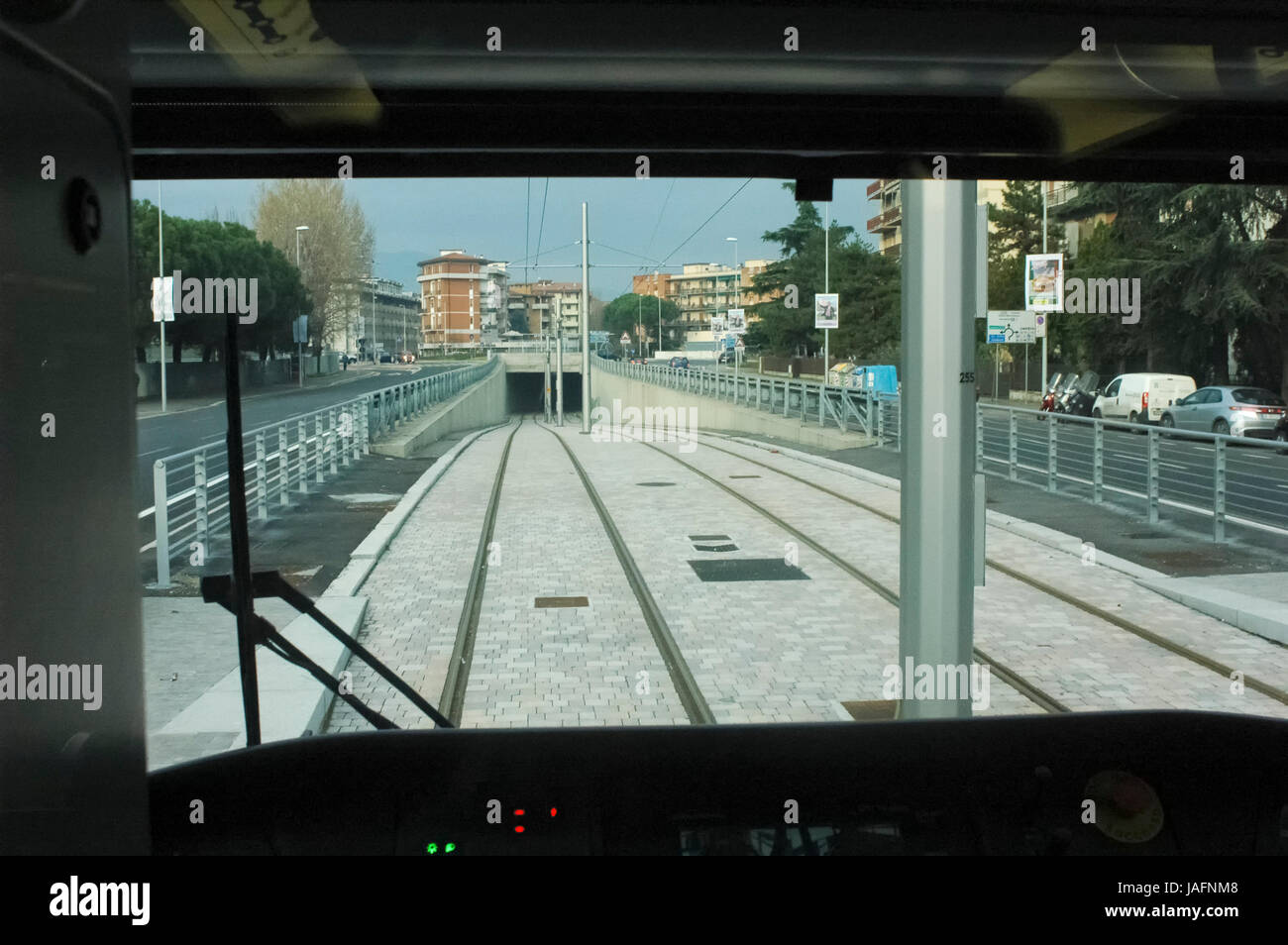 Point of view of the tram driver Stock Photo - Alamy
