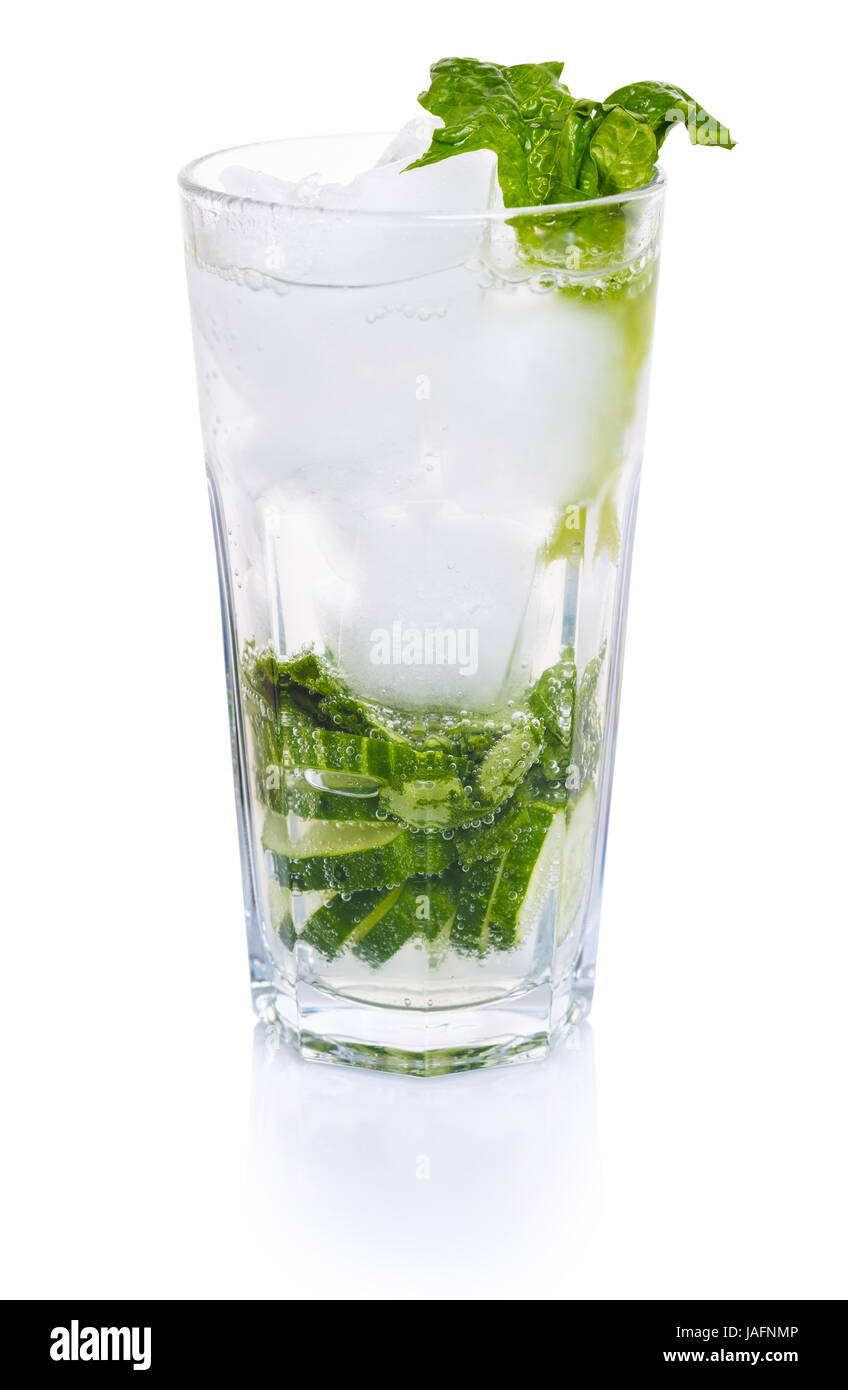 Cucumber spinach cocktail on white isolated background Stock Photo - Alamy