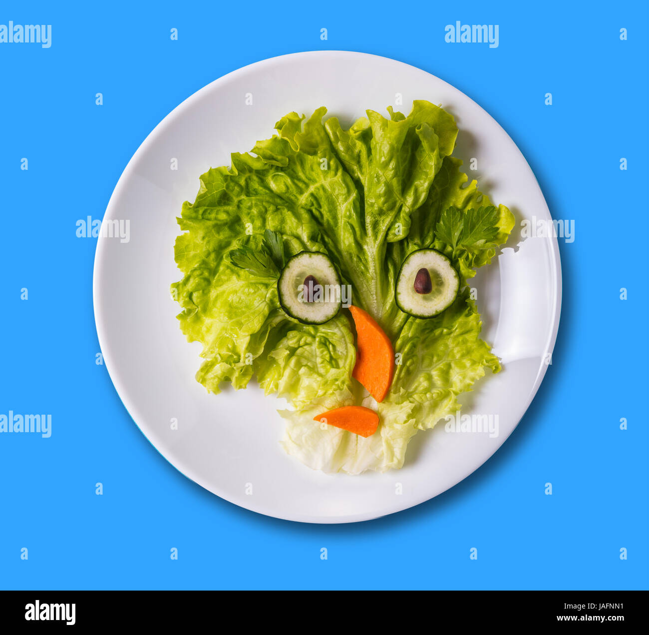art food, funny face made of vegetables on the plate Stock Photo - Alamy