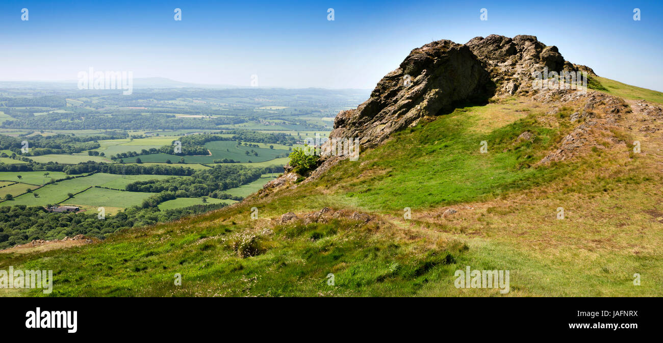 UK, England, Shropshire, The Wrekin, elevated panoramic view from the ...