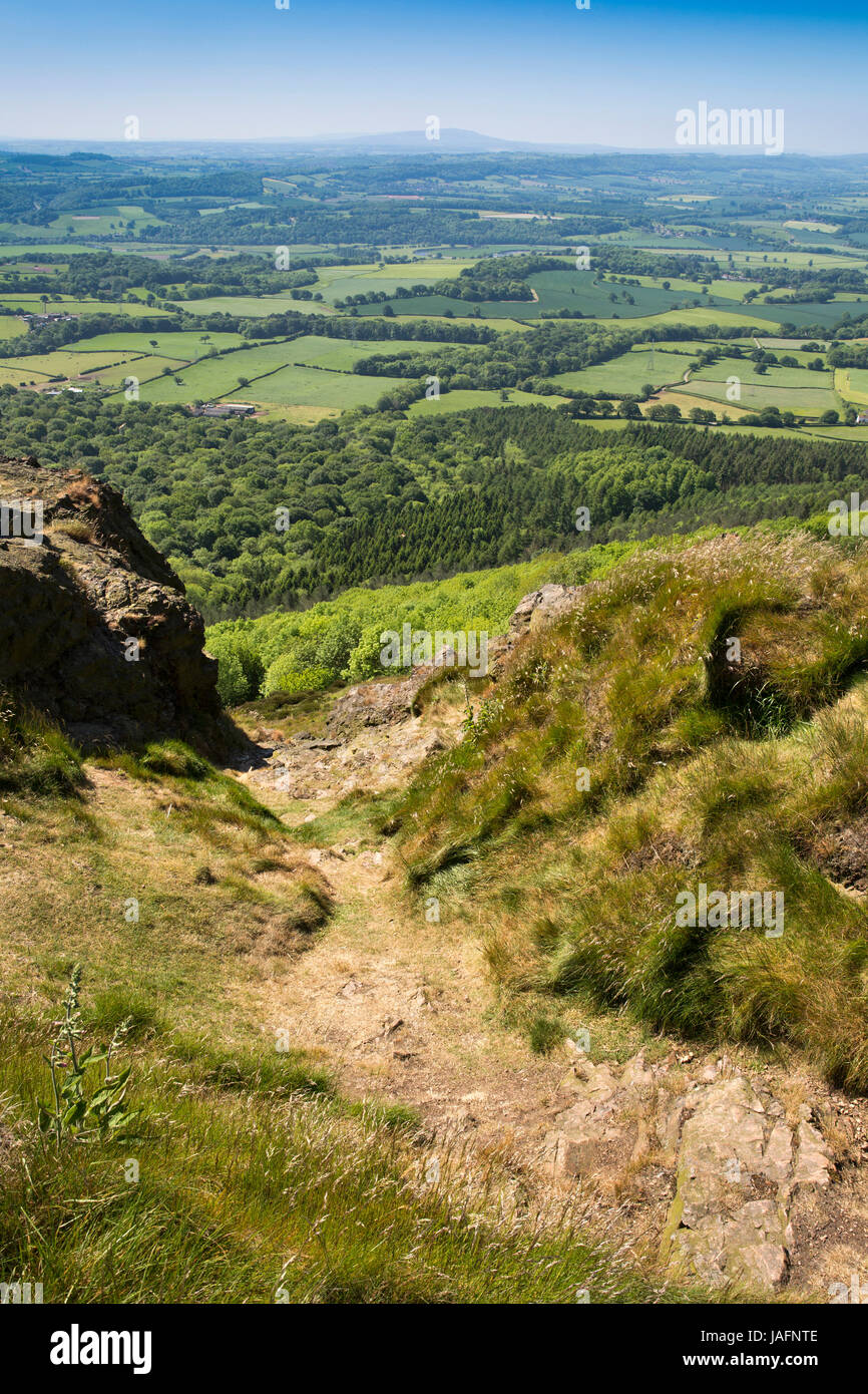 UK, England, Shropshire, The Wrekin, elevated view from the Needle’s ...