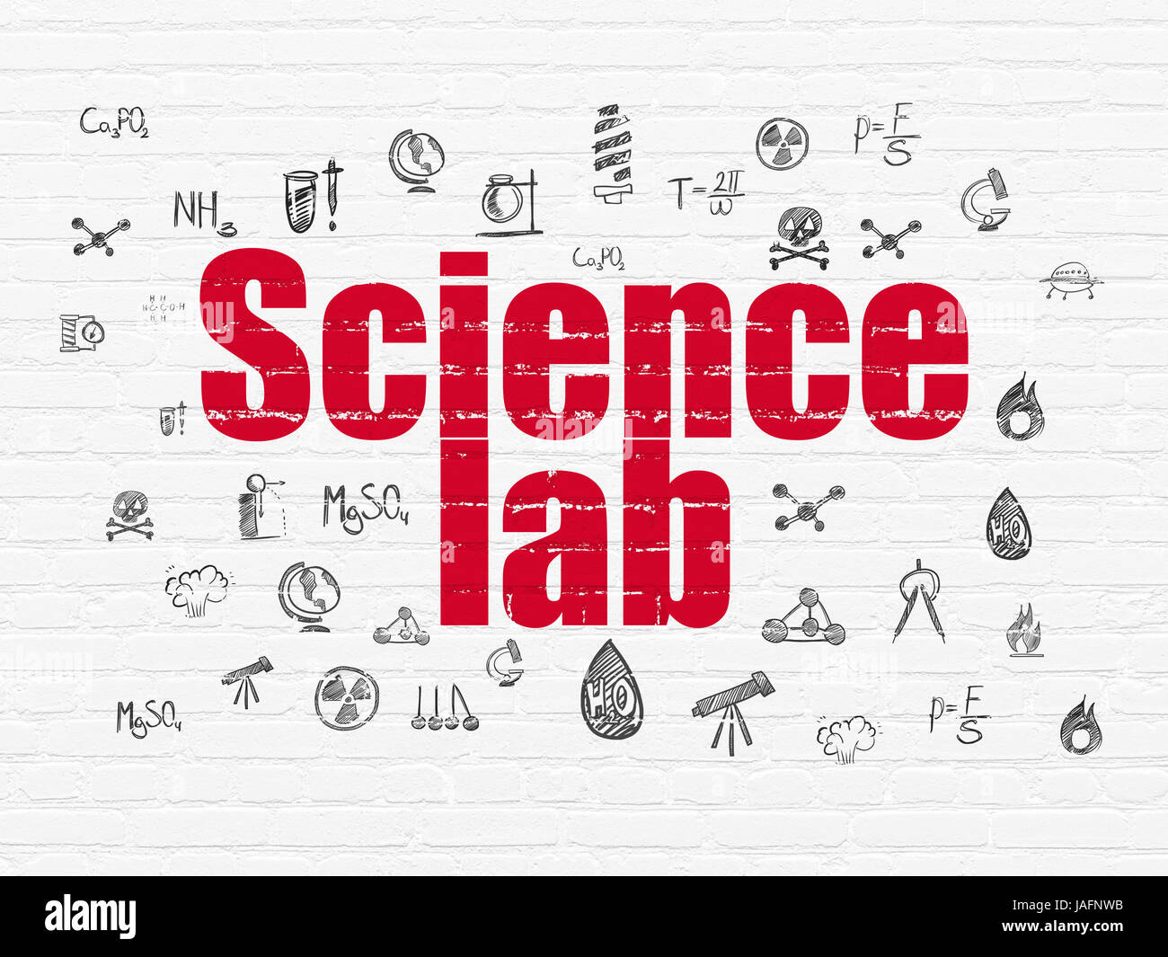 Science concept: Science Lab on wall background Stock Photo - Alamy